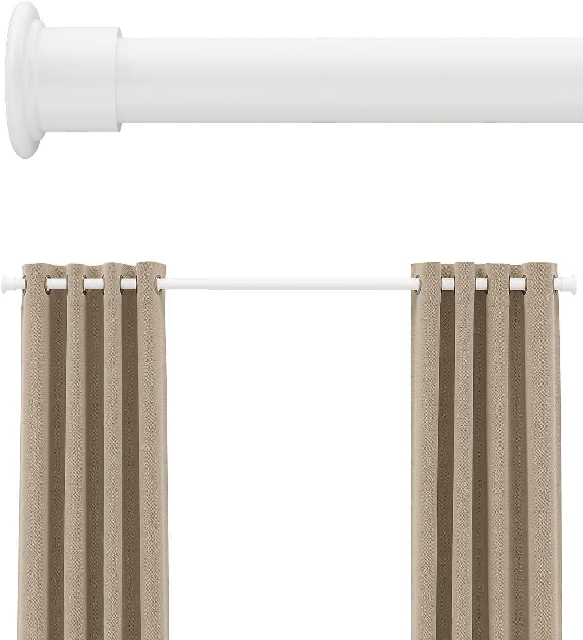 Tension Curtain Rod,123-160 Inches, Heavy Duty Tension Rod,Adjustable ...