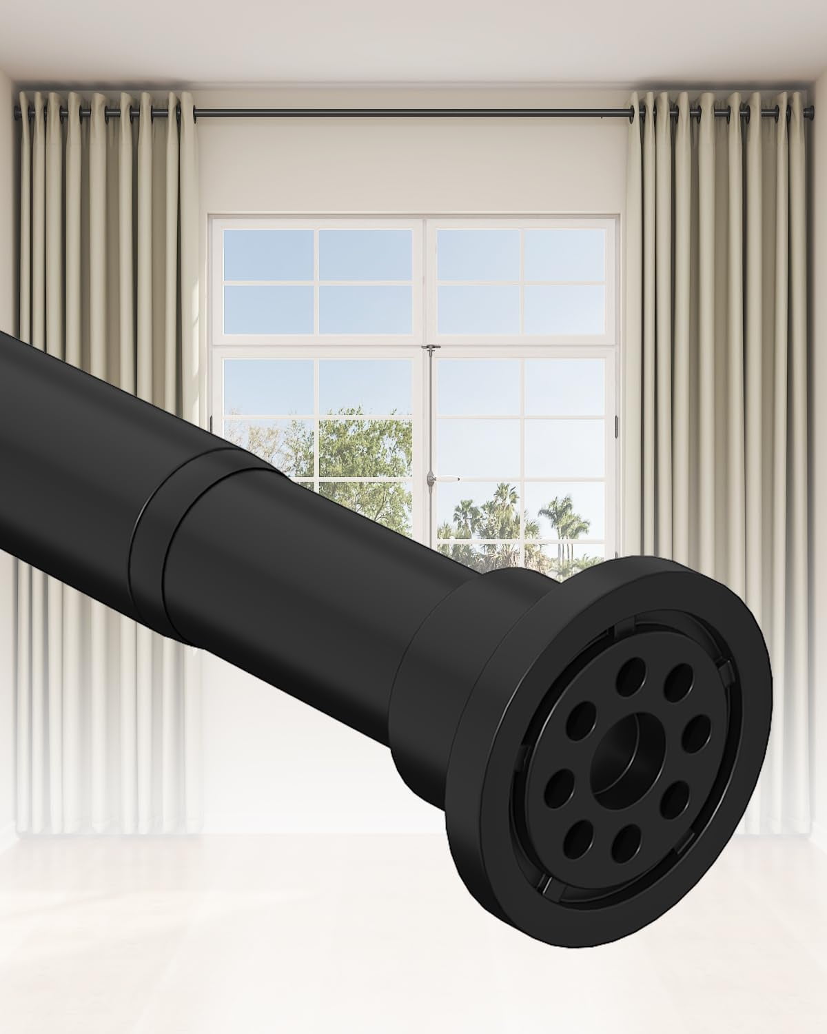 Tension Curtain Rod by EZFurni, 42 to 123 Inch, Heavy Duty Tension Rod ...