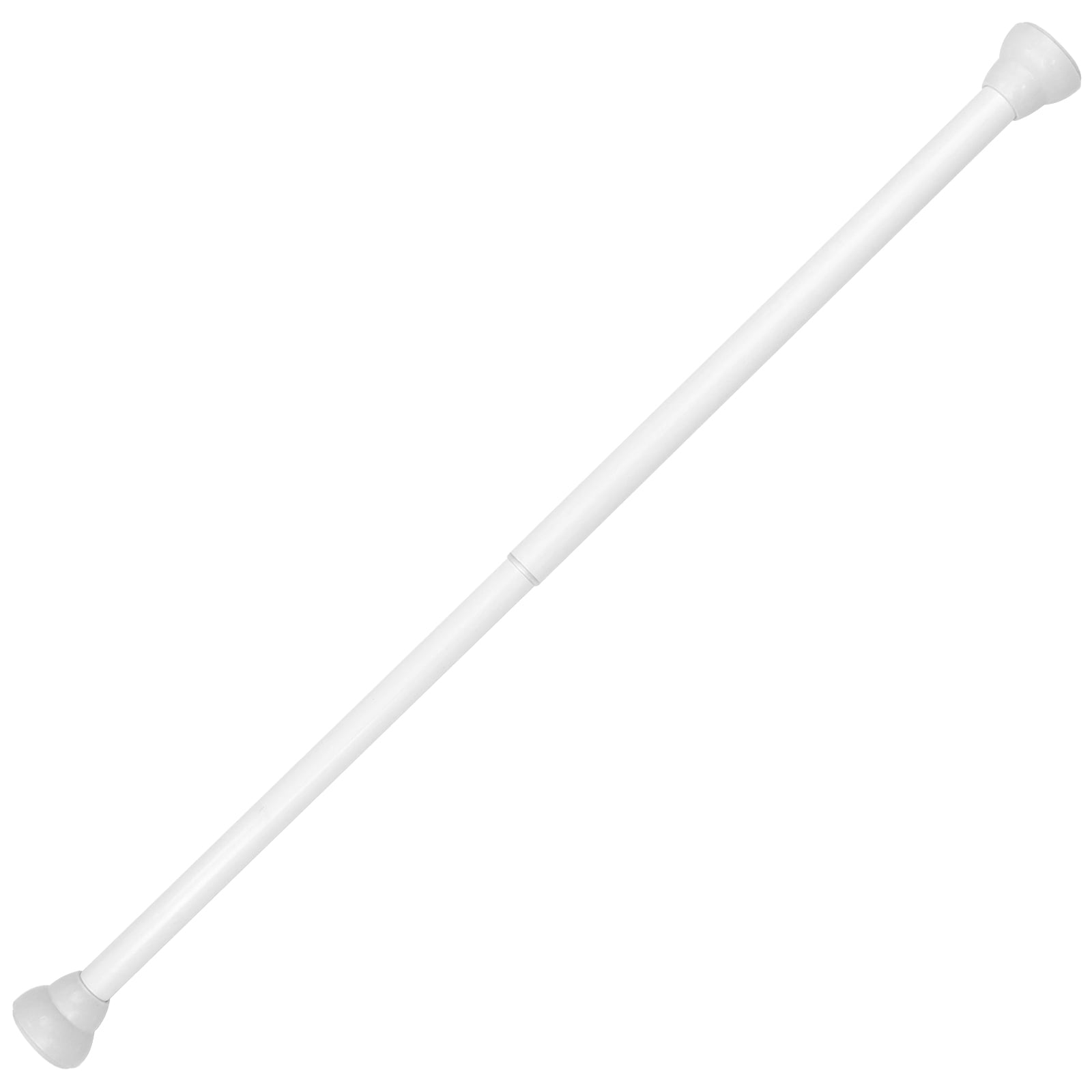 White Plastic Tension Rod for Bathroom Adjustable Length Shower Curtain ...