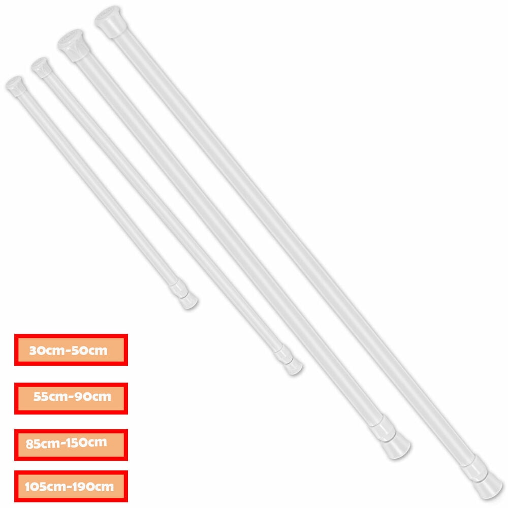 Tension Curtain Rod Spring Load Adjustable Curtain Pole Heavy-Duty ...