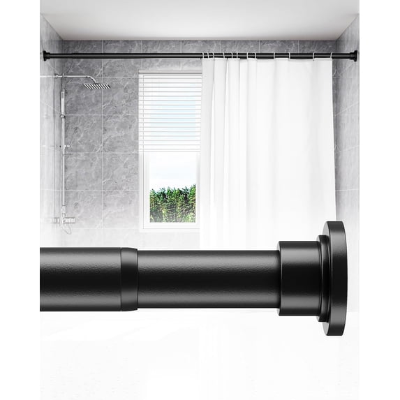 Tension Curtain Rod for Window Pack Heavy Duty Curtain Rods No Drilling ...