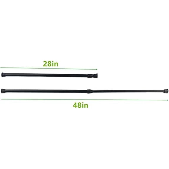 Tension Rods, 2 Pack 28-48 Inches Adjustable Spring Steel Cupboard Bars ...