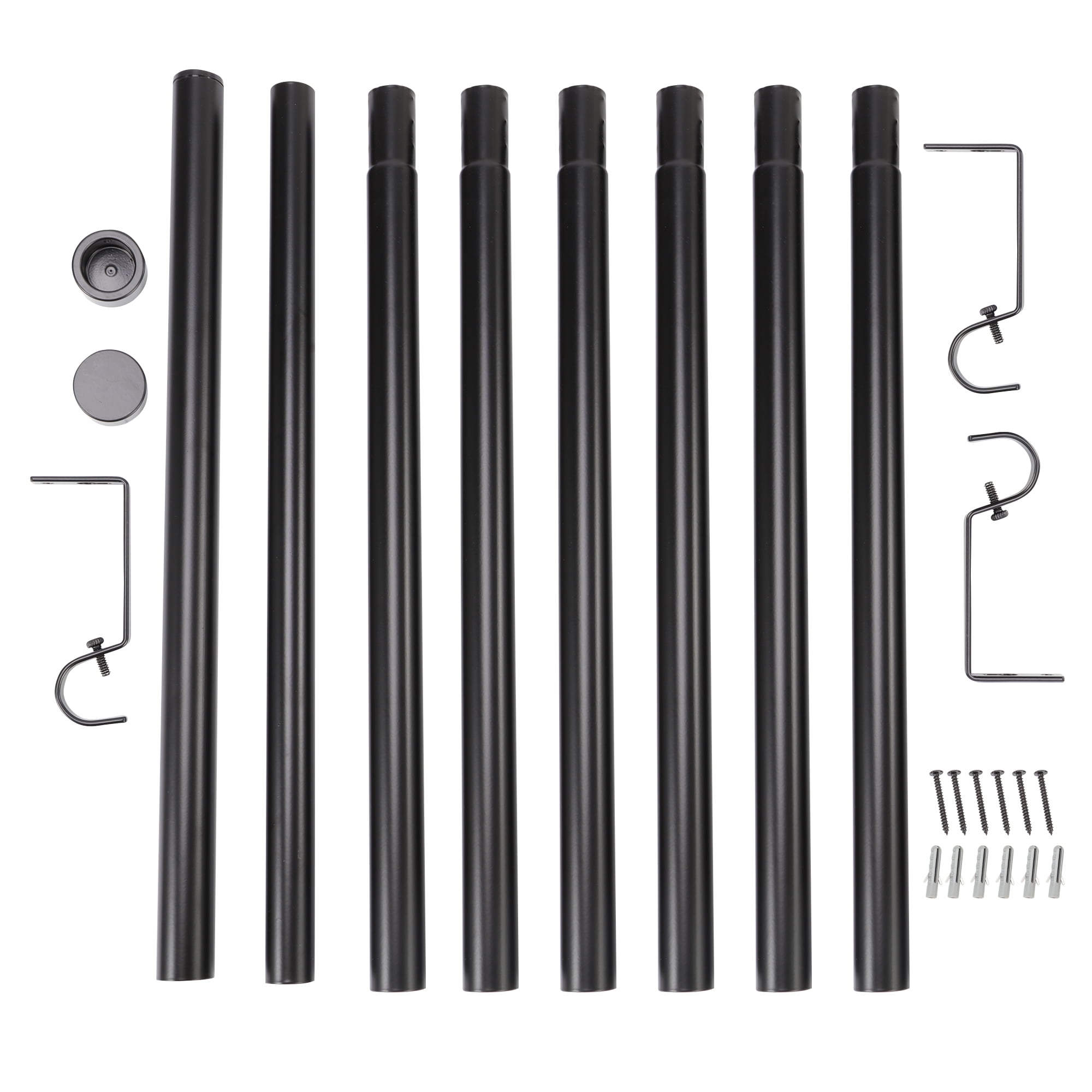 Tension Rods, 8 Pack 60-120 Inches Adjustable Spring Steel Cupboard ...