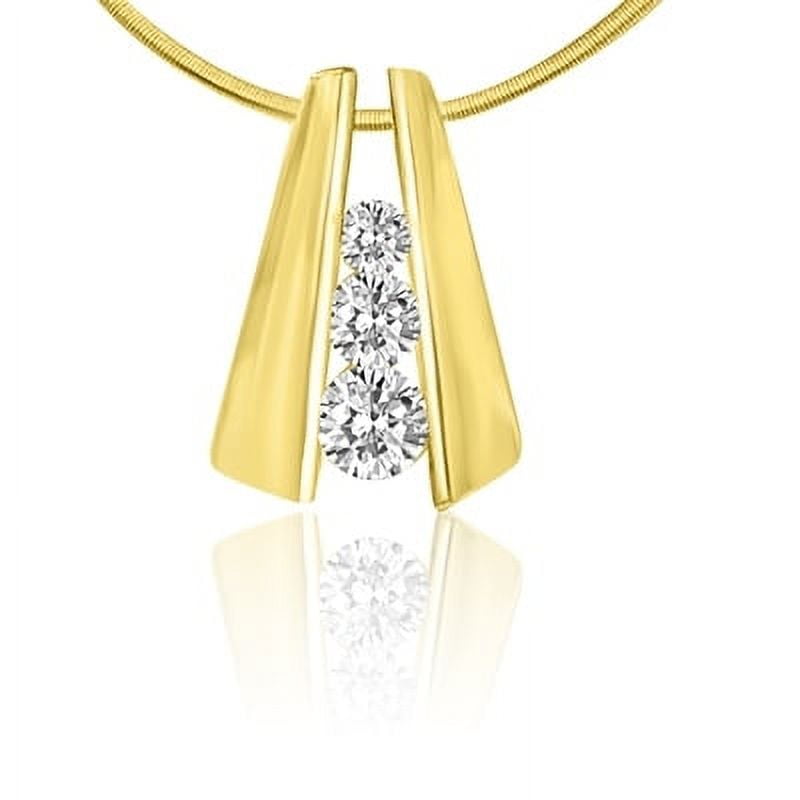 Tension Set Slide Pendant with Three Artificial Graduated Round ...