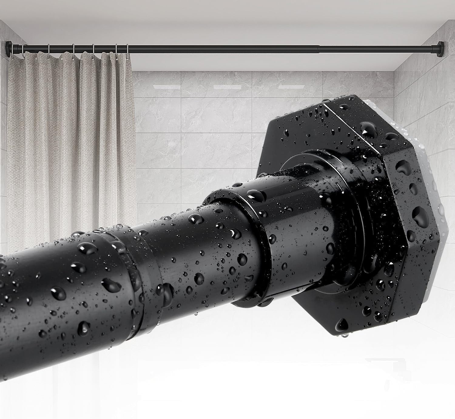 Tension Shower Curtain Rods No Drilling, 29 to 85 Inch, Spring Tension ...