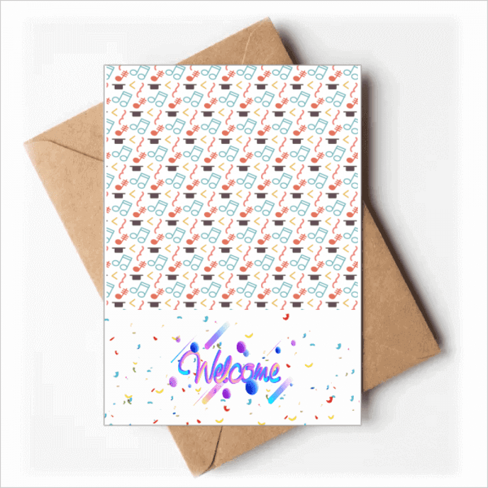 Tensive Colourful Music Notes White Welcome Back Greeting Cards ...