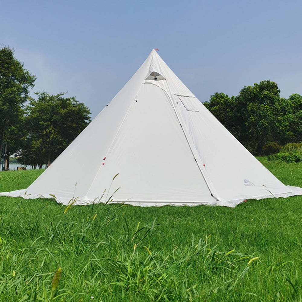 Tent,4-6 People Tipi Tent With Stove Tipi Tent Stove Pyramid Tent White ...