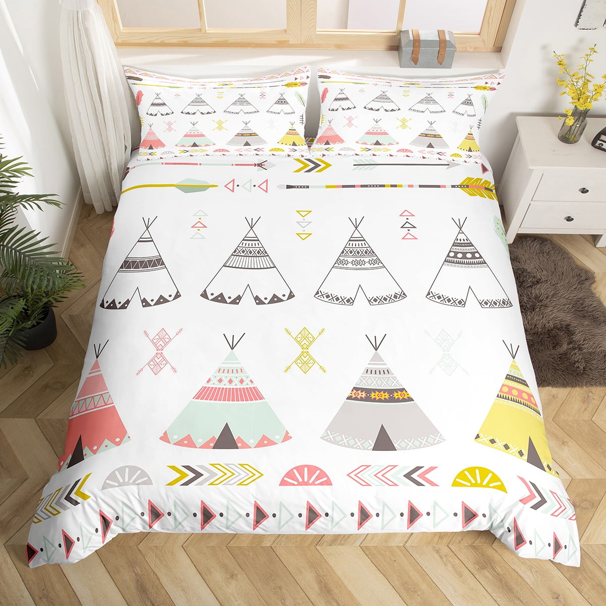 Tent Bedding Set Arrow Aztec Comforter Cover,Southwest Designs Duvet ...