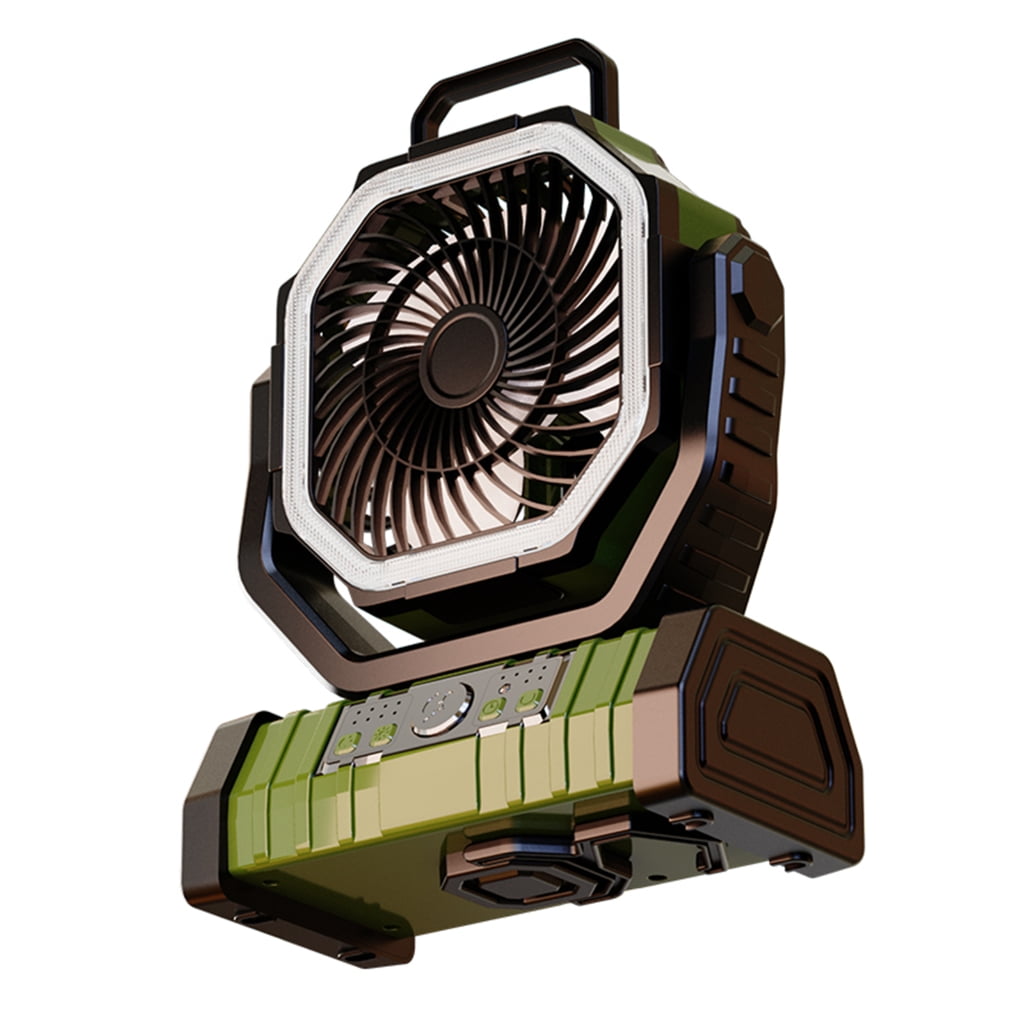 Tent Fan with LED Light Battery Operated USB Rechargeable 20000mah ...