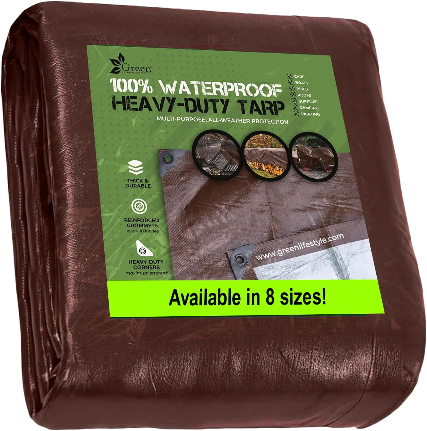 Tent Footprints Tarp Cover Brown/Silver Heavy Duty Thick Material Water ...