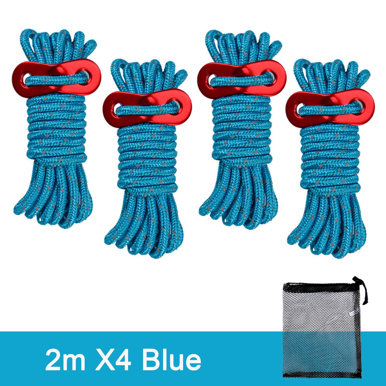 Tent Guide Rope Lightweight Guy Line Cord with Aluminum Adjuster ...