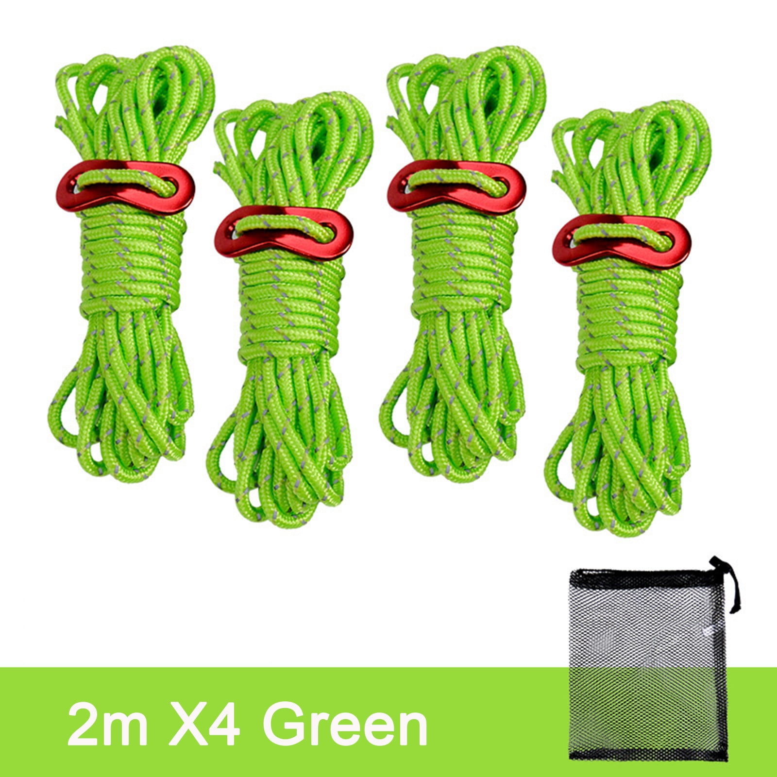 Tent Guide Rope Lightweight Guy Line Cord with Aluminum Adjuster ...