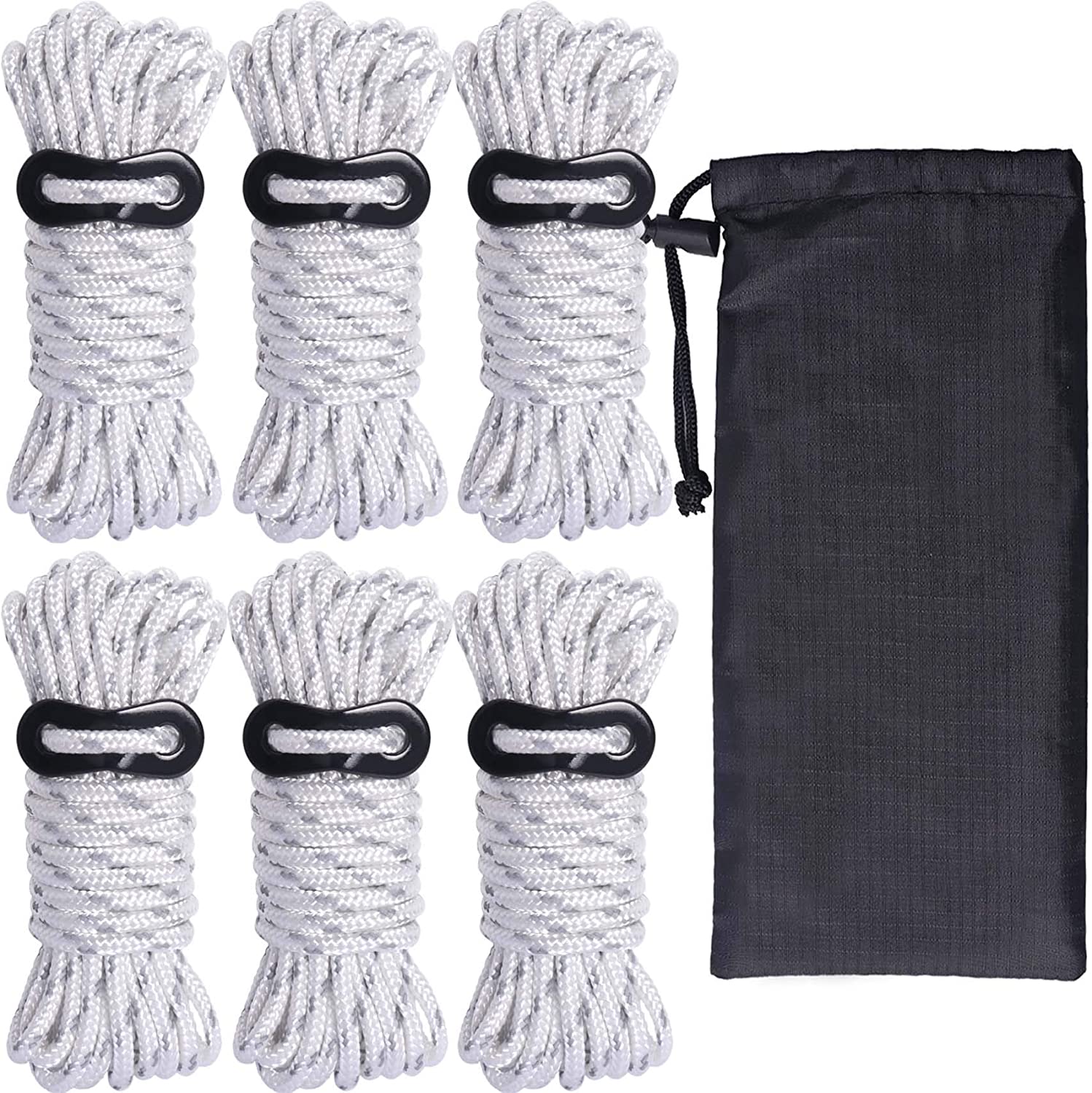 Tent Guy Ropes - 4mm Reflective Cord Tent Guide Rope with Aluminum ...