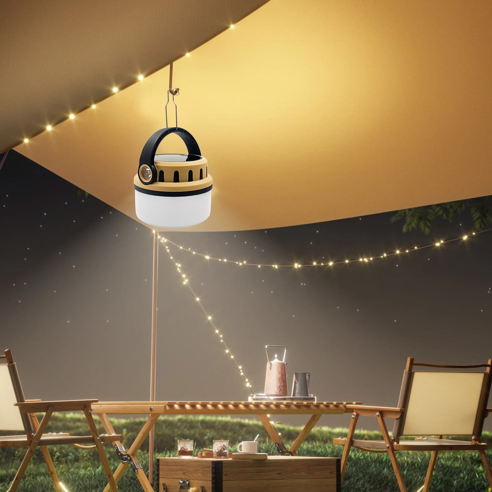 Tent Light LED Outdoor Multi-Functional Lamp | Solar & USB Type-C ...