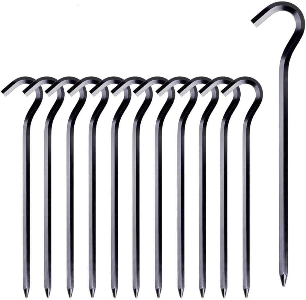 Tent Pegs - Aluminium Tent Stakes Pegs with Hook - Hexagon Rod Stakes ...