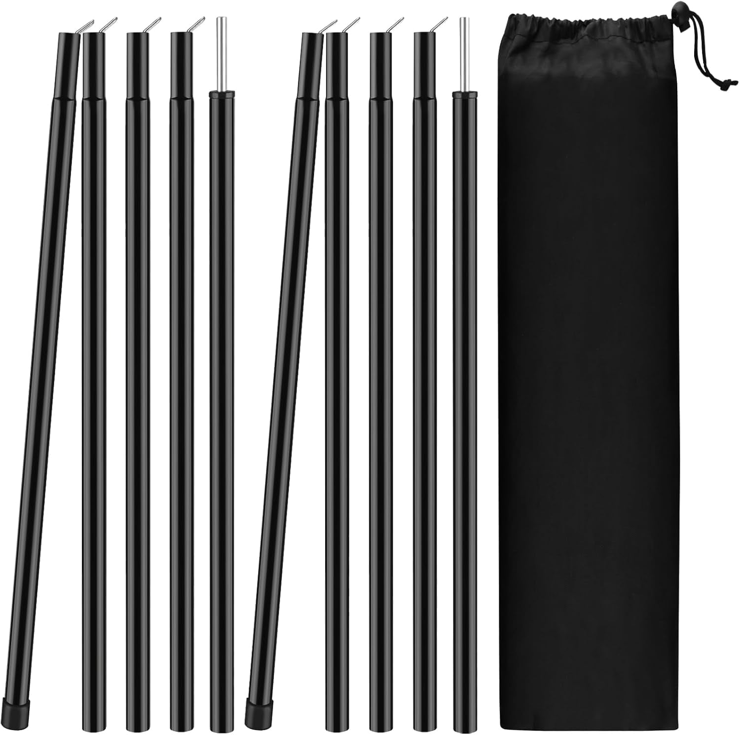 Tent Poles for Tarp Adjustable Camping Tarp Poles Set of 2, Lightweight ...