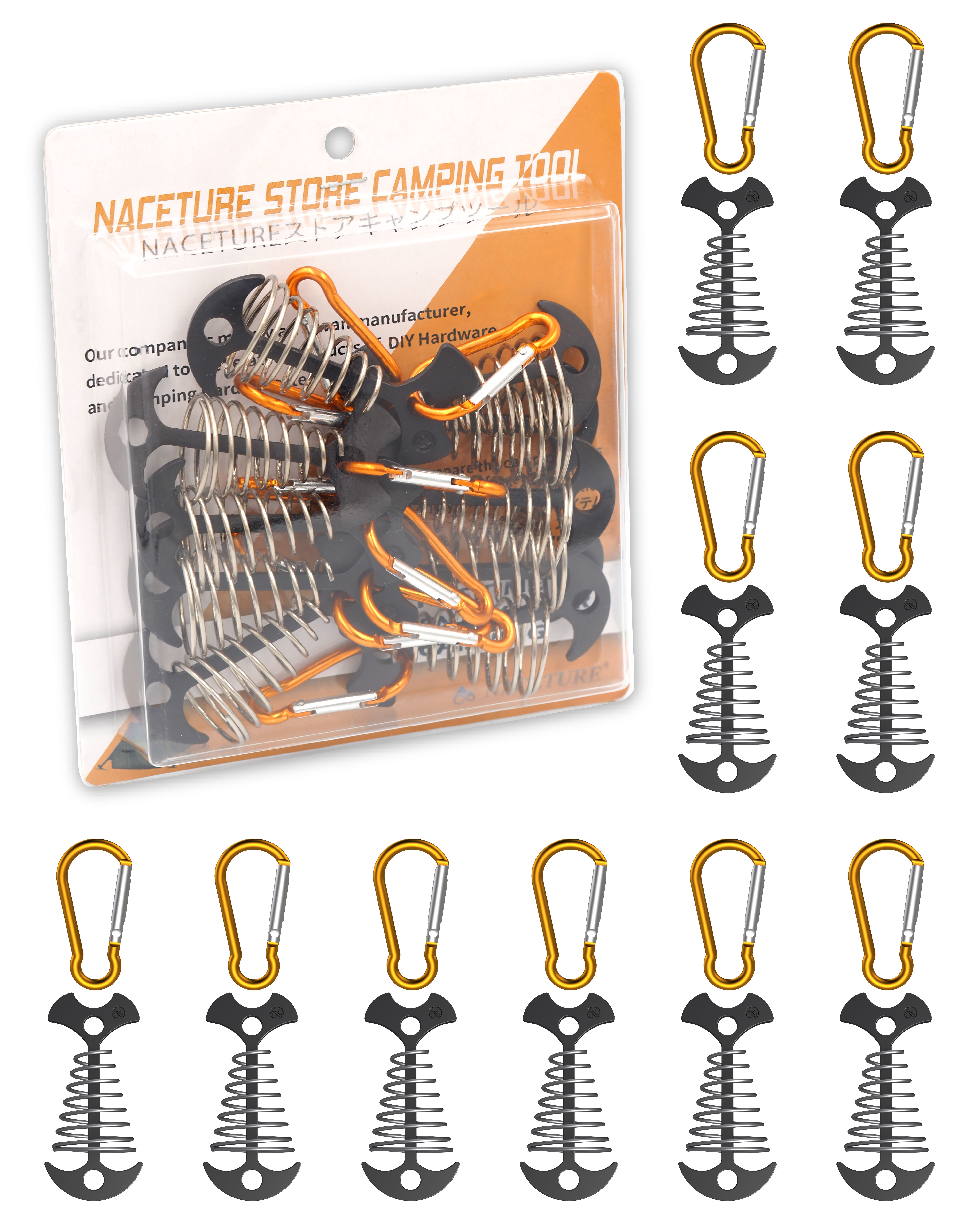 Tent Rope Tightener with Clips - Aluminum Deck Tie Down | Cord Adjuster ...