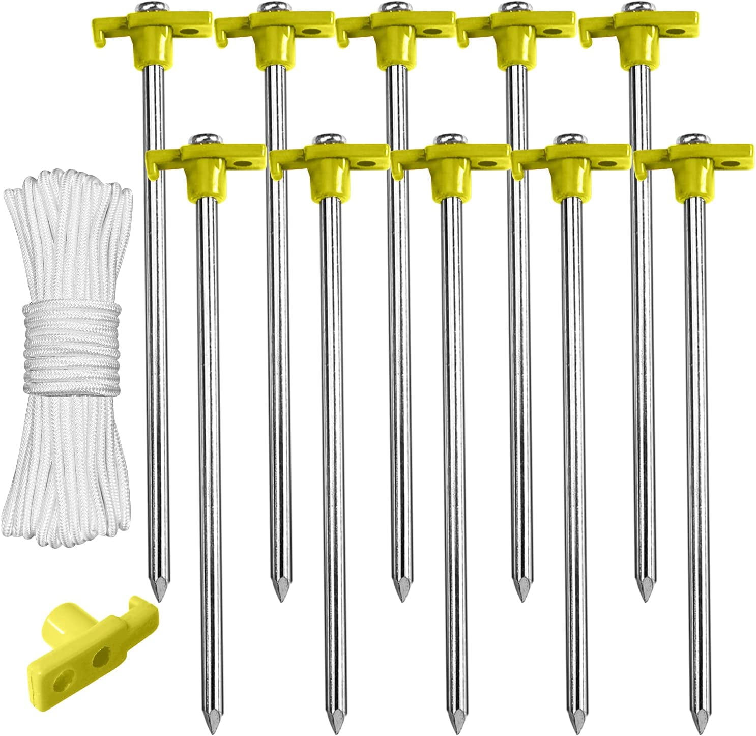 Tent Sta11" Camping Tent Stakes, 10pc-Pack (Yellow) yellow 11 inch ...