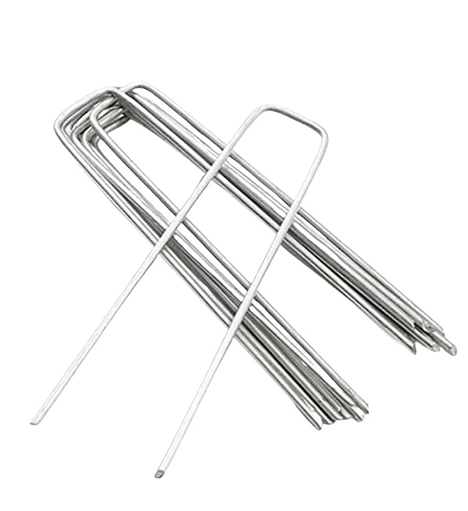 Lrsnine Tent Stakes, 50 PCS U-Shaped Galvanized Garden Staples, 6-Inch ...