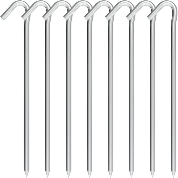 Tent Stakes 9 Inch, Tent Stakes Metal, Heavy Duty Tarp Camping Stakes ...