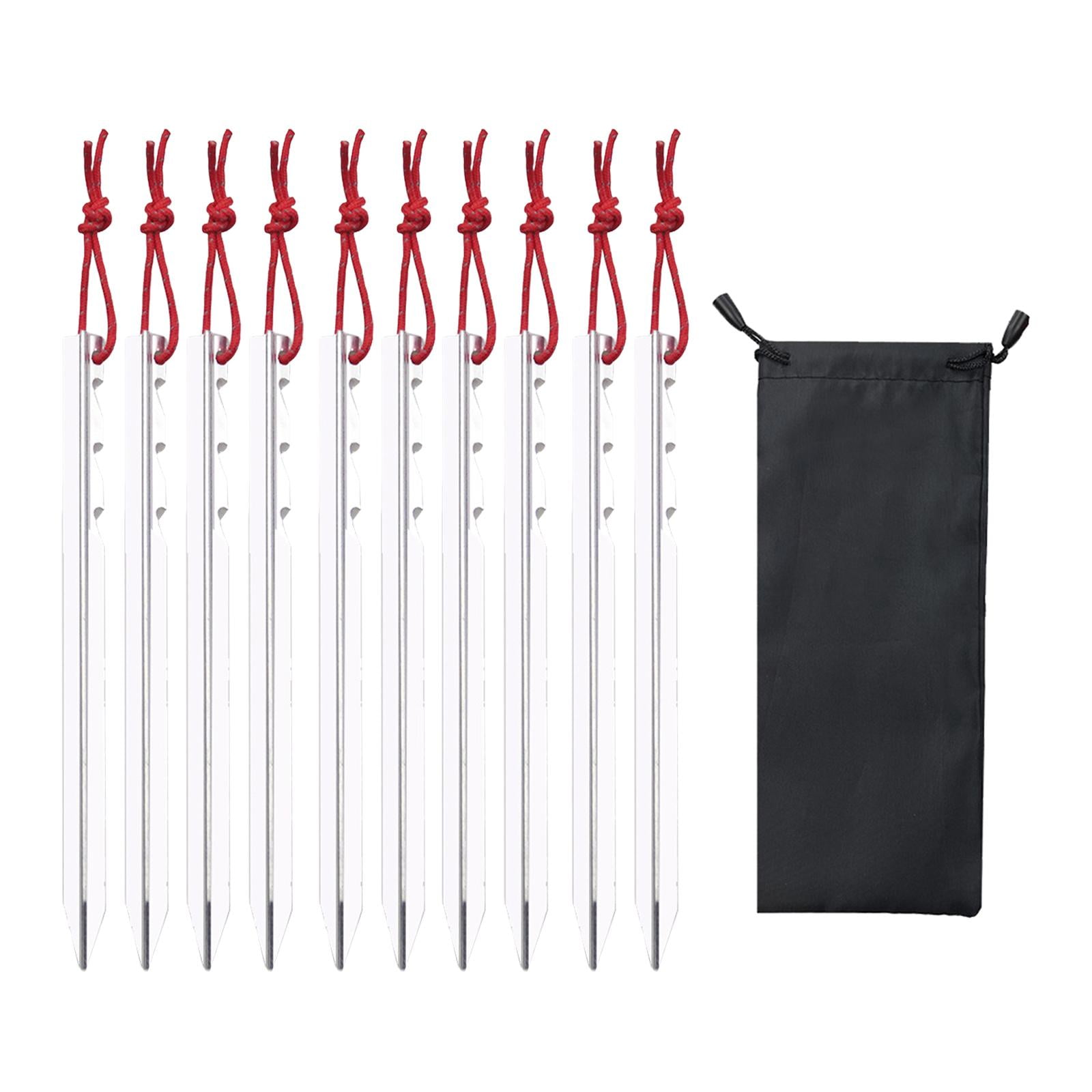 Tent Stakes Camping Tent Nail Aluminum Alloy with Carry Pouch Anchors ...