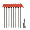 Tent Stakes, Heavy Duty Orange Screw Style Metal Tent Pegs, 8 Pack with ...