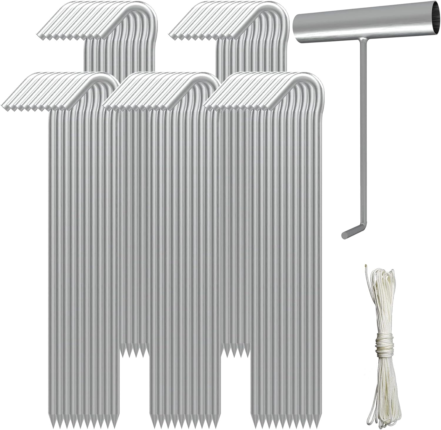 Tent Stakes, Tent Stakes Metal Garden Edging Fence Hooks Yard Camping ...