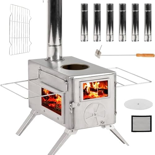 Tent Stove, Hot Wood Tent Stove Wood Burning Heater for Camping, Small ...