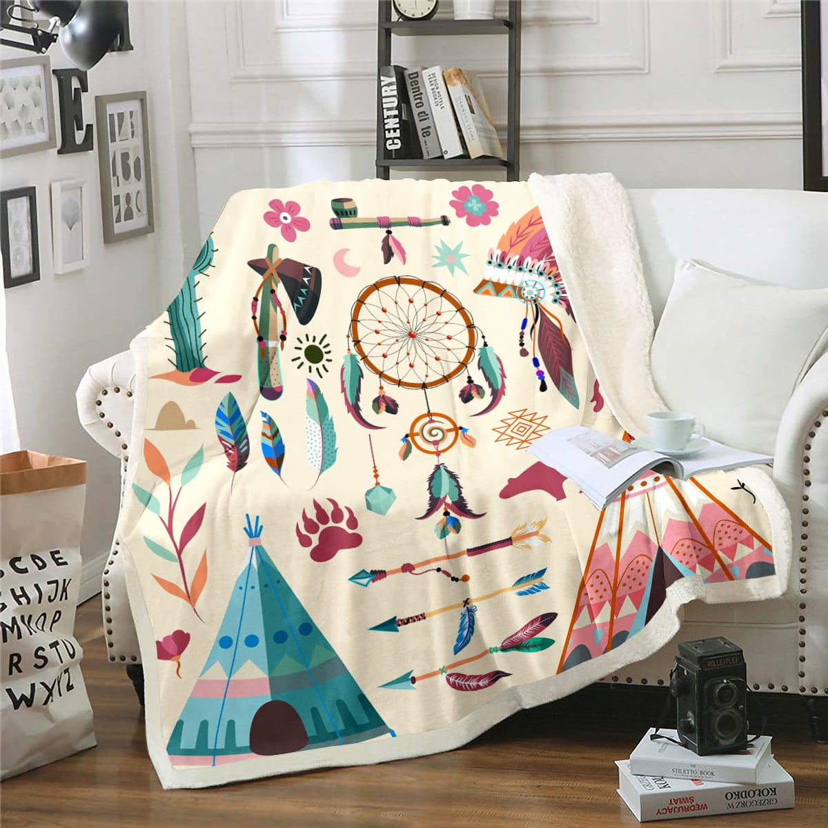 Tent Throw Blanket Dream Catchers Fleece Blanket,Southwestern Arrow ...