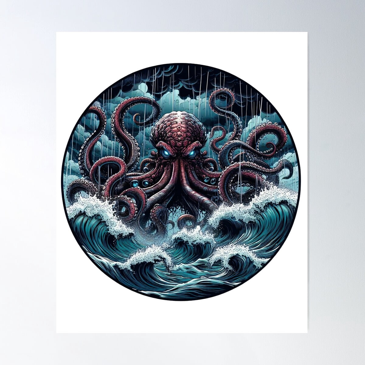 Tentacles Of The Tempest Poster Wall Art, Modern Wall Decor For Living ...