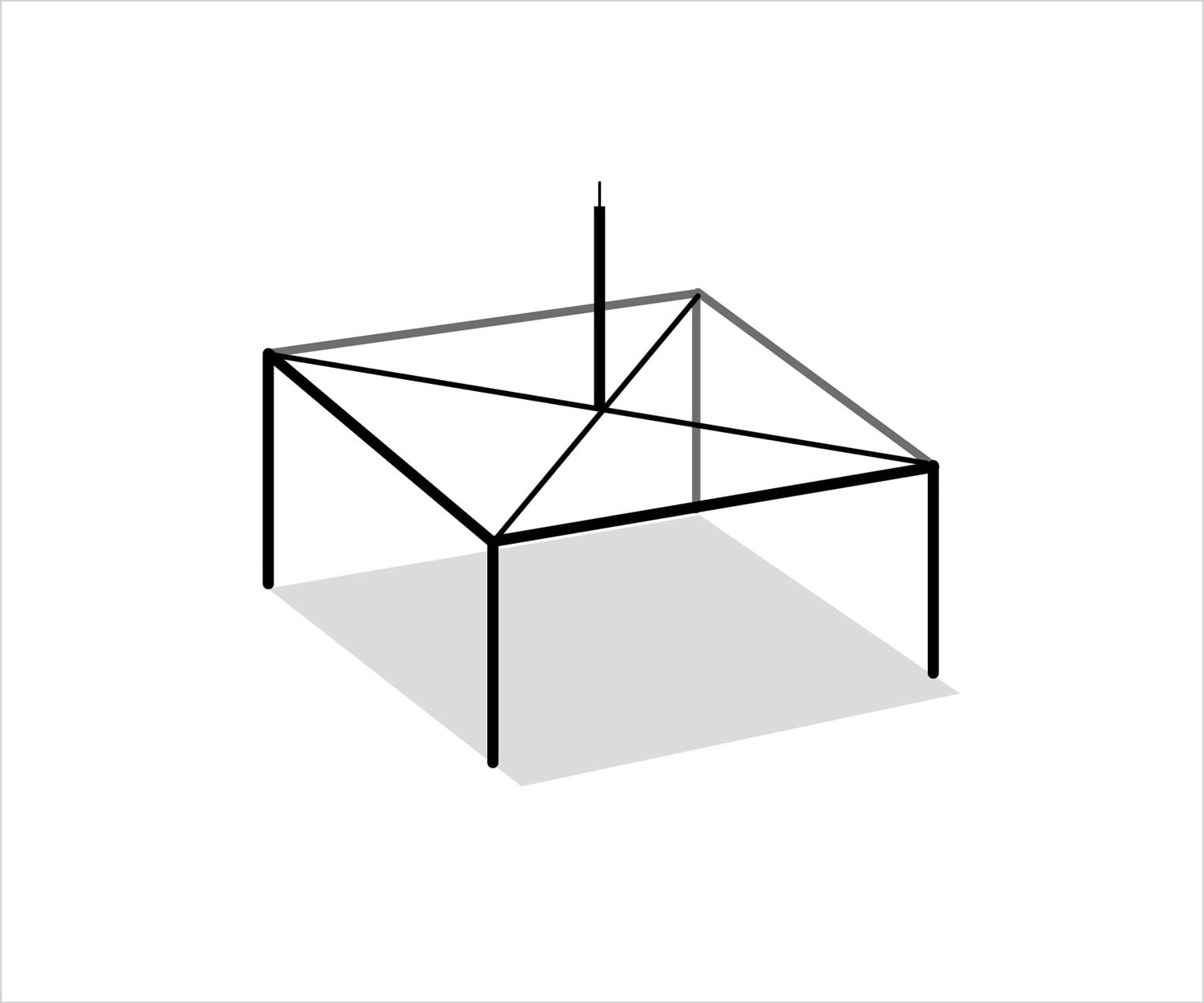 TentandTable 15' x 15' High Peak Outdoor Party Canopy Tent FRAME ONLY ...