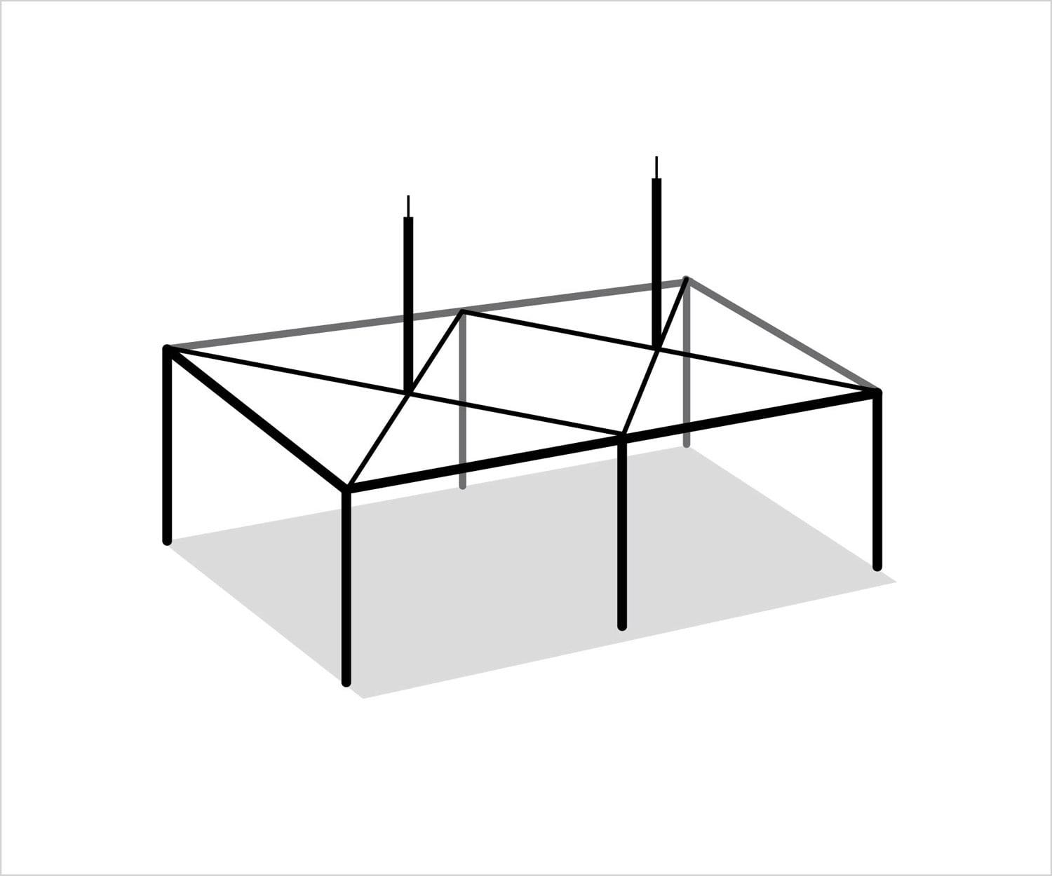 TentandTable 15' x 30' High Peak Outdoor Party Canopy Tent FRAME ONLY ...