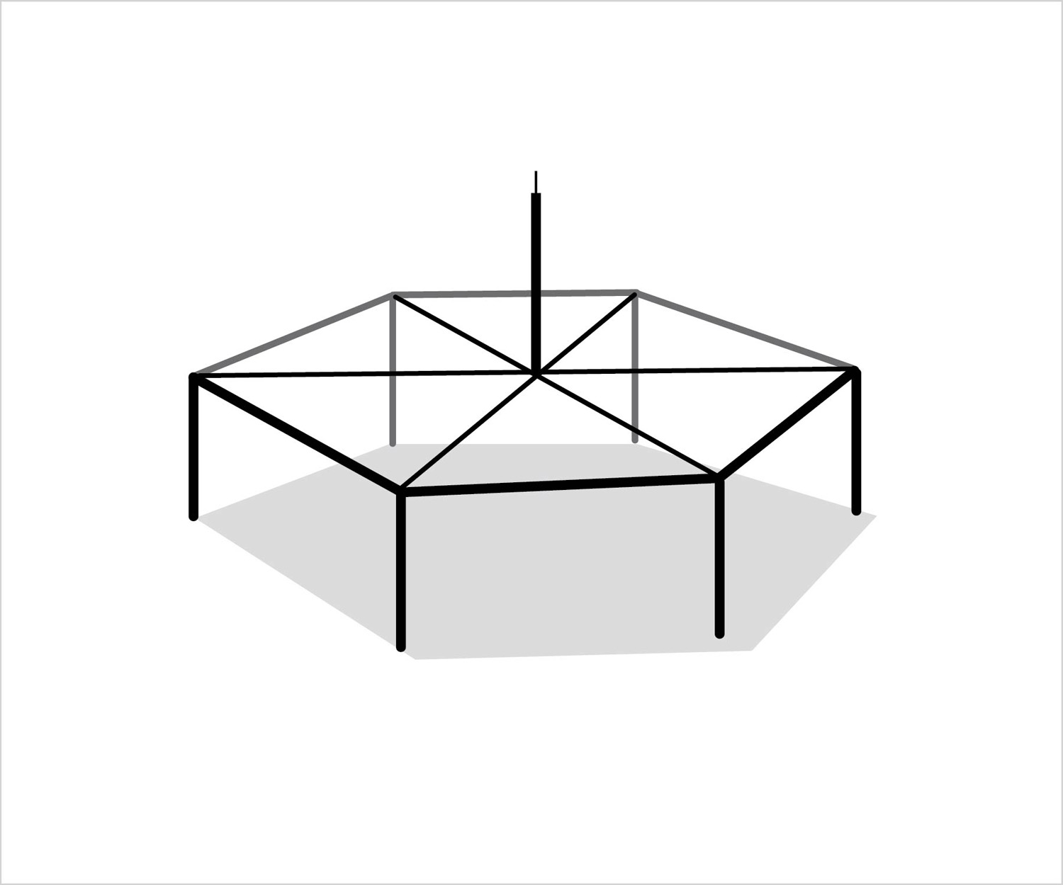 TentandTable 30' High Peak Outdoor Party Canopy Tent FRAME ONLY, White ...