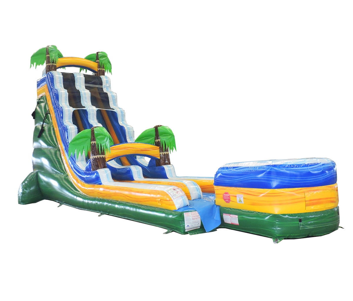 TentandTable Commercial Inflatable Water Slide, Green Tropical Marble ...