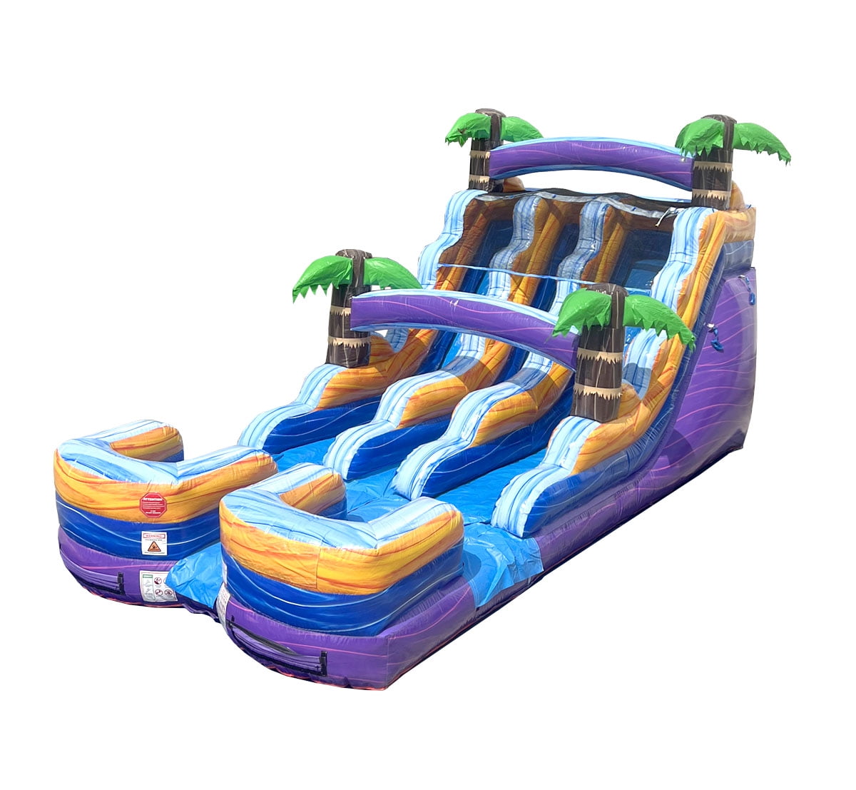 TentandTable Commercial Inflatable Water Slide, Purple Tropical Marble ...