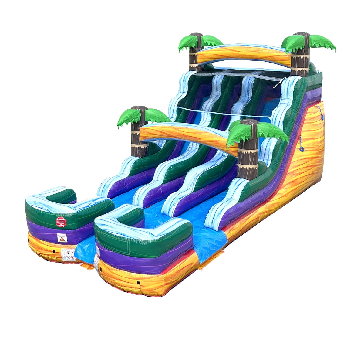 TentandTable Commercial Inflatable Water Slide, Yellow Tropical Marble ...