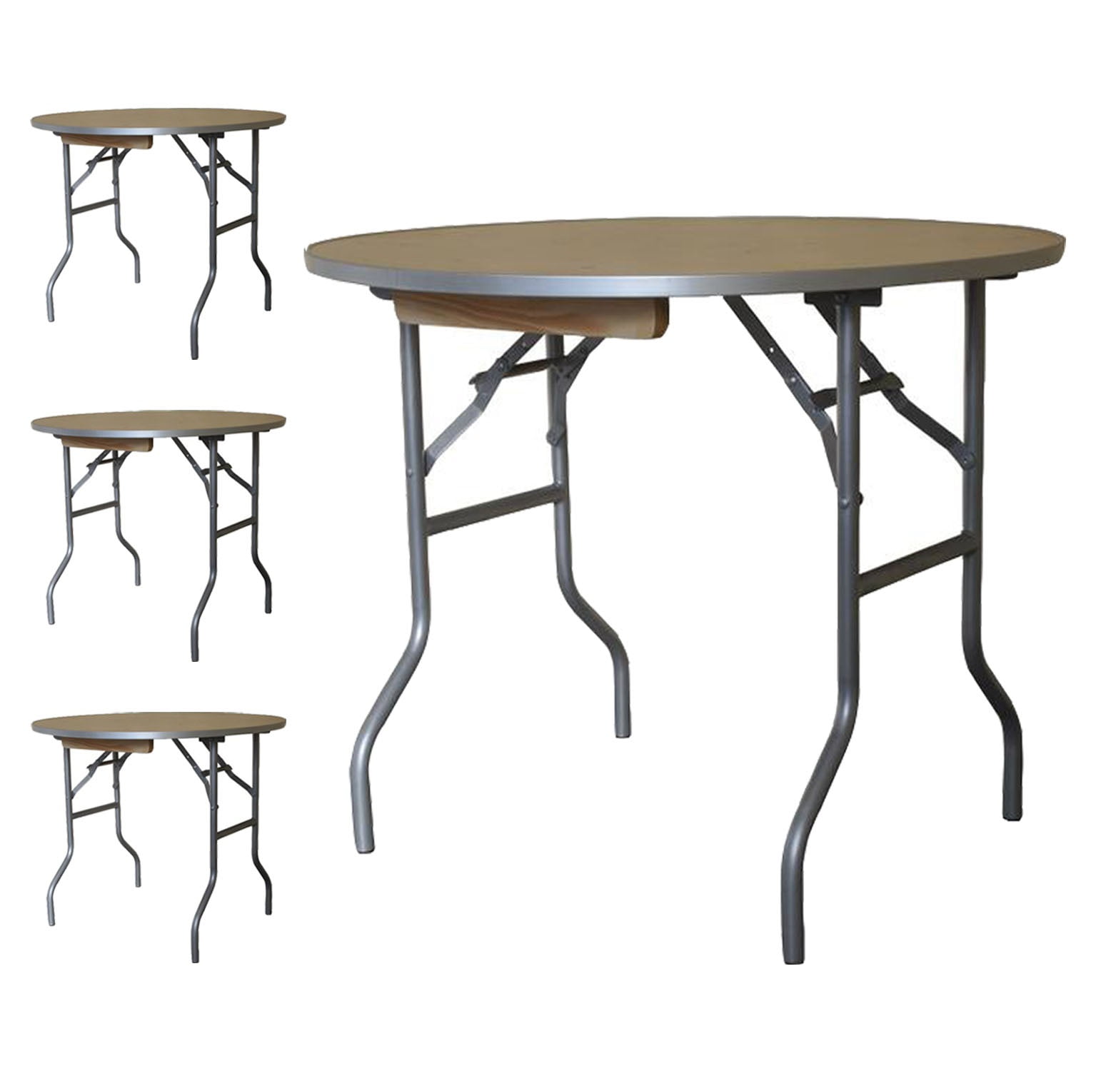 TentandTable Round Wooden Folding Banquet Office Tables, 36 in, 4 Pack ...