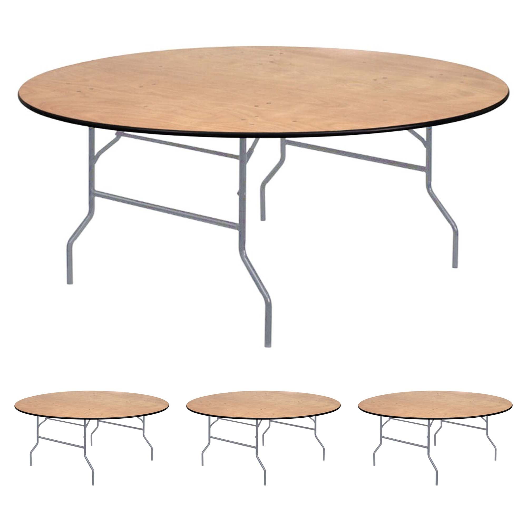 TentandTable Round Wooden Folding Banquet Office Tables, 60 in, 4 Pack ...