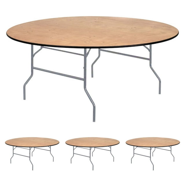 TentandTable Round Wooden Folding Banquet Office Tables, 60 in, 4 Pack ...