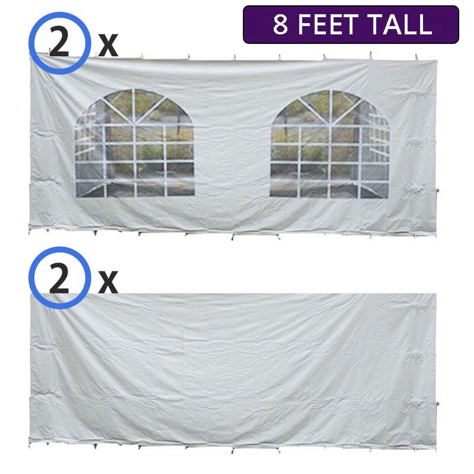 TentandTable Standard Sidewall Kit for 8 ft Tent Sides,White, 20 ft x ...