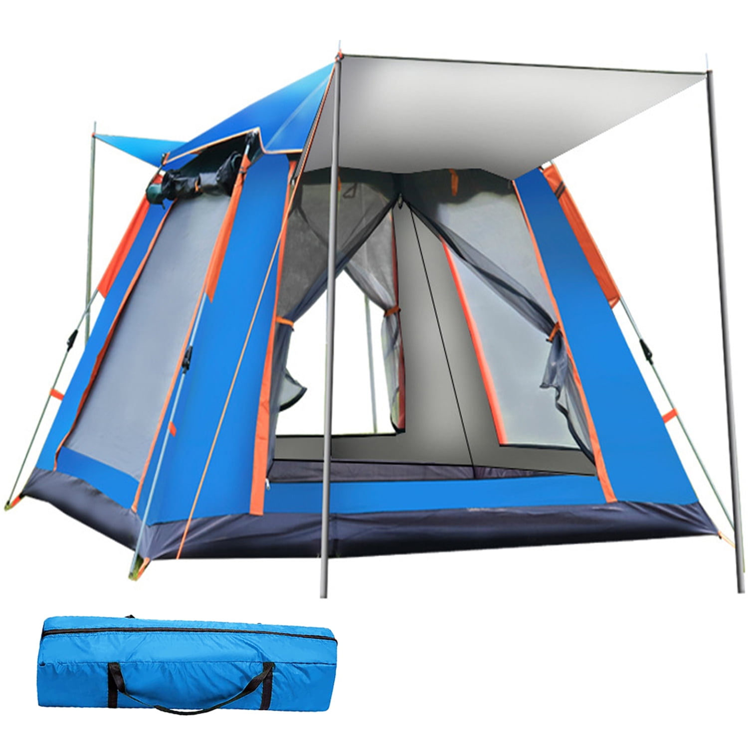 HDJ 4-Season Dome Camping Tent, Easy Pop-Up, Waterproof, for 3/4 Person, Family Hiking, Beach ...