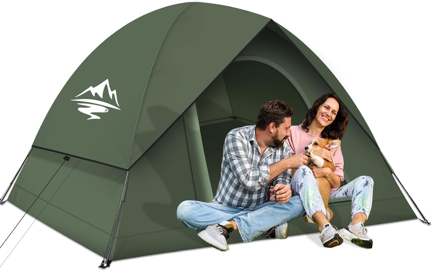 Tents for Camping 3-4 Person with Rainfly, Camping Tents 100% ...