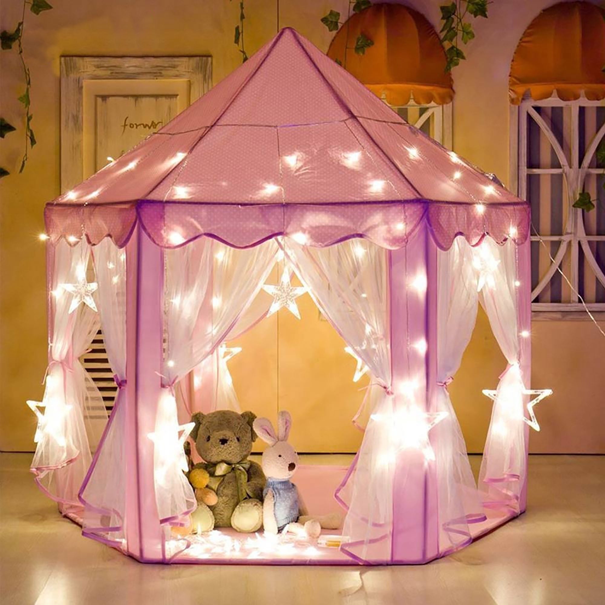 Princess Castle Play Tent for Kids, Indoor/Outdoor Portable Folding ...