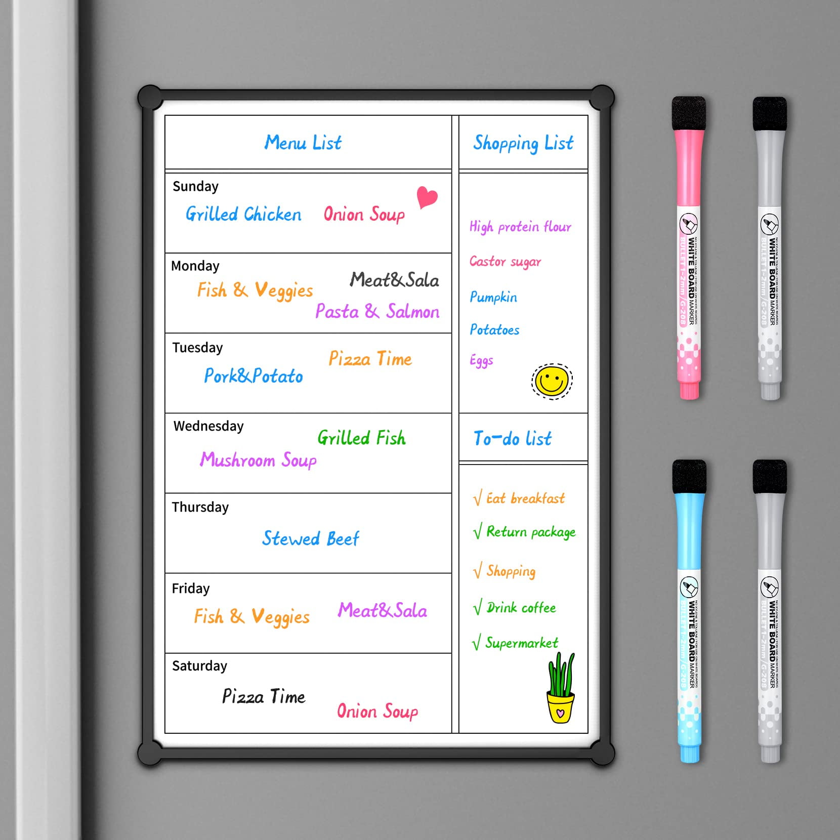 Tenyond Weekly Calendar for Fridge,12Ã—8â€ Magnetic Fridge Calendar ...