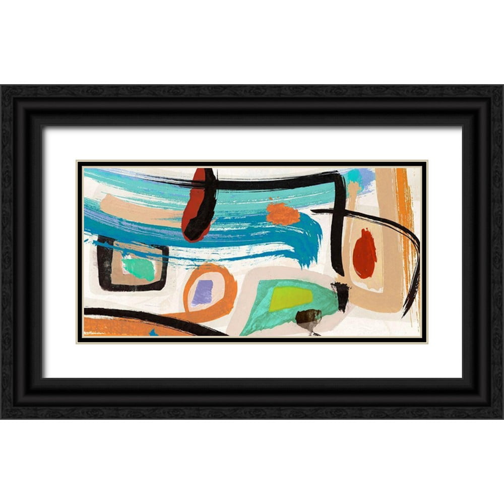 Teo, Vals Perelli 18x11 Black Ornate Wood Framed with Double Matting ...