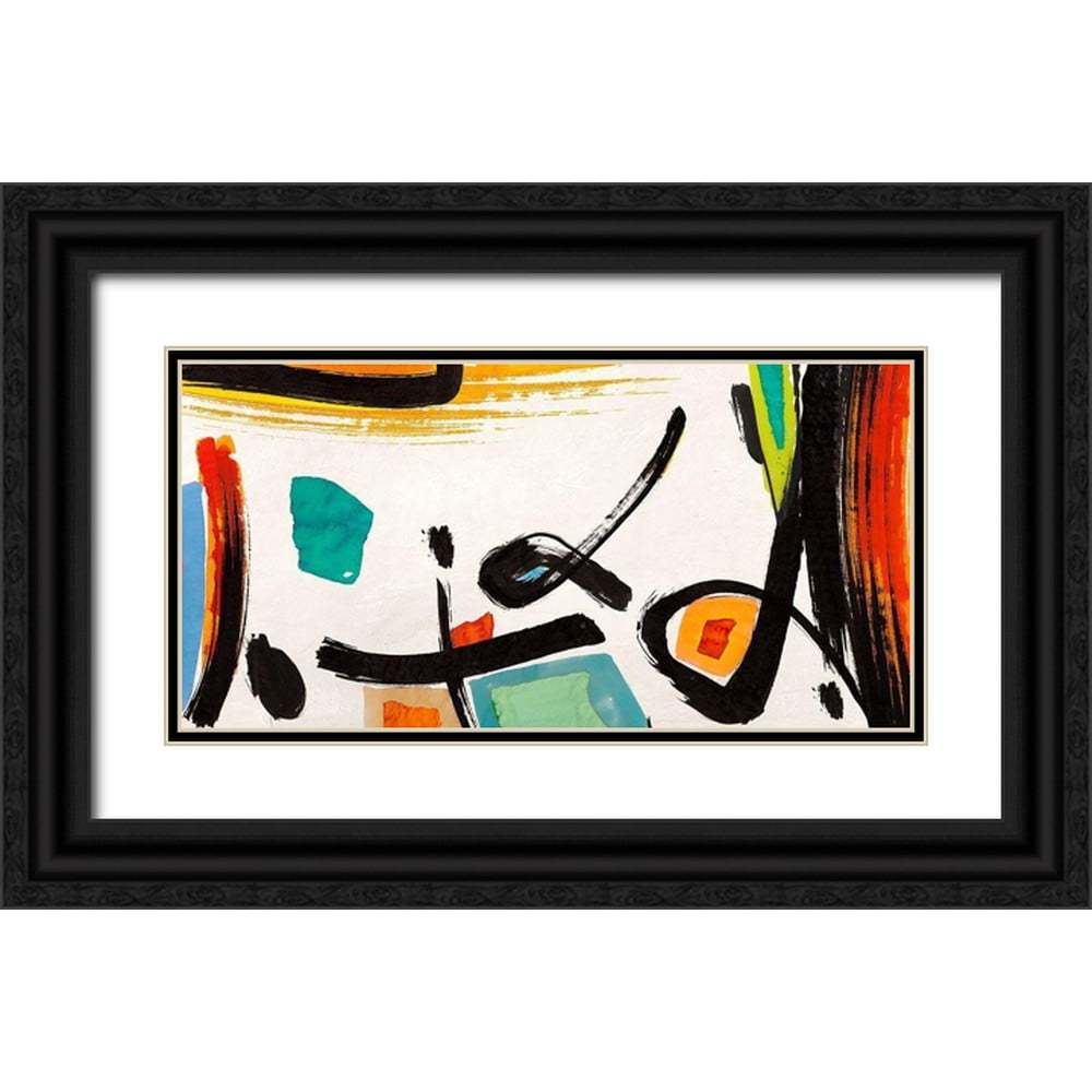 Teo, Vals Perelli 18x11 Black Ornate Wood Framed with Double Matting ...