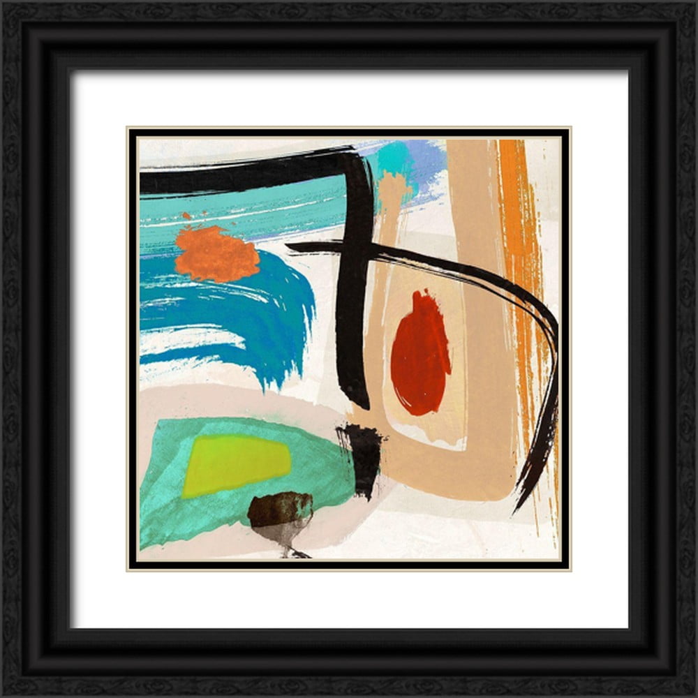 Teo, Vals Perelli 26x26 Black Ornate Wood Framed with Double Matting ...