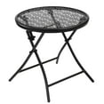 "TeoKJ Small Round Compact Outdoor Folding Side Table, Patio End Table ...