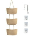TeoKJ 3-Tier Over The Door Hanging Organizer, Khaki Wall Mount Storage ...