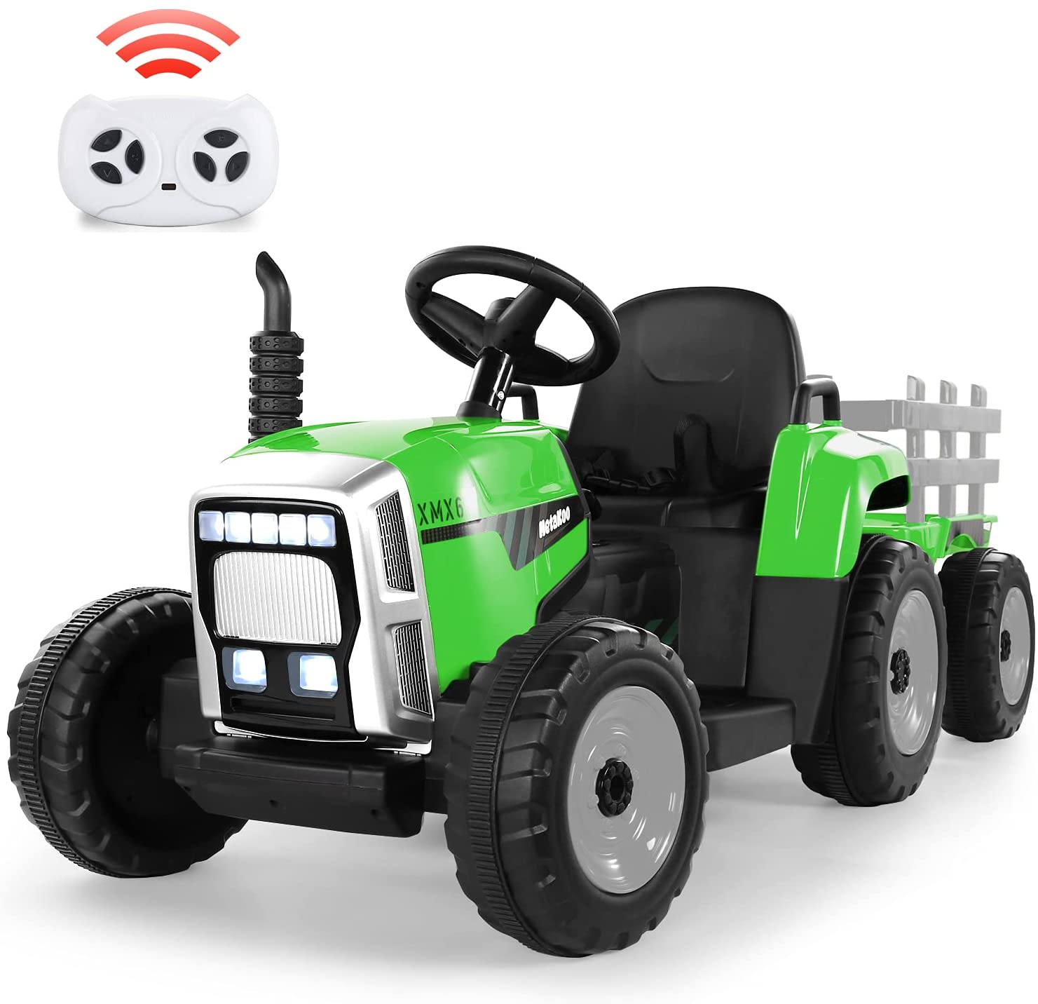 Teoayeah Ride on Tractor 12V 7Ah, Kids Electric Tractor with Remote ...